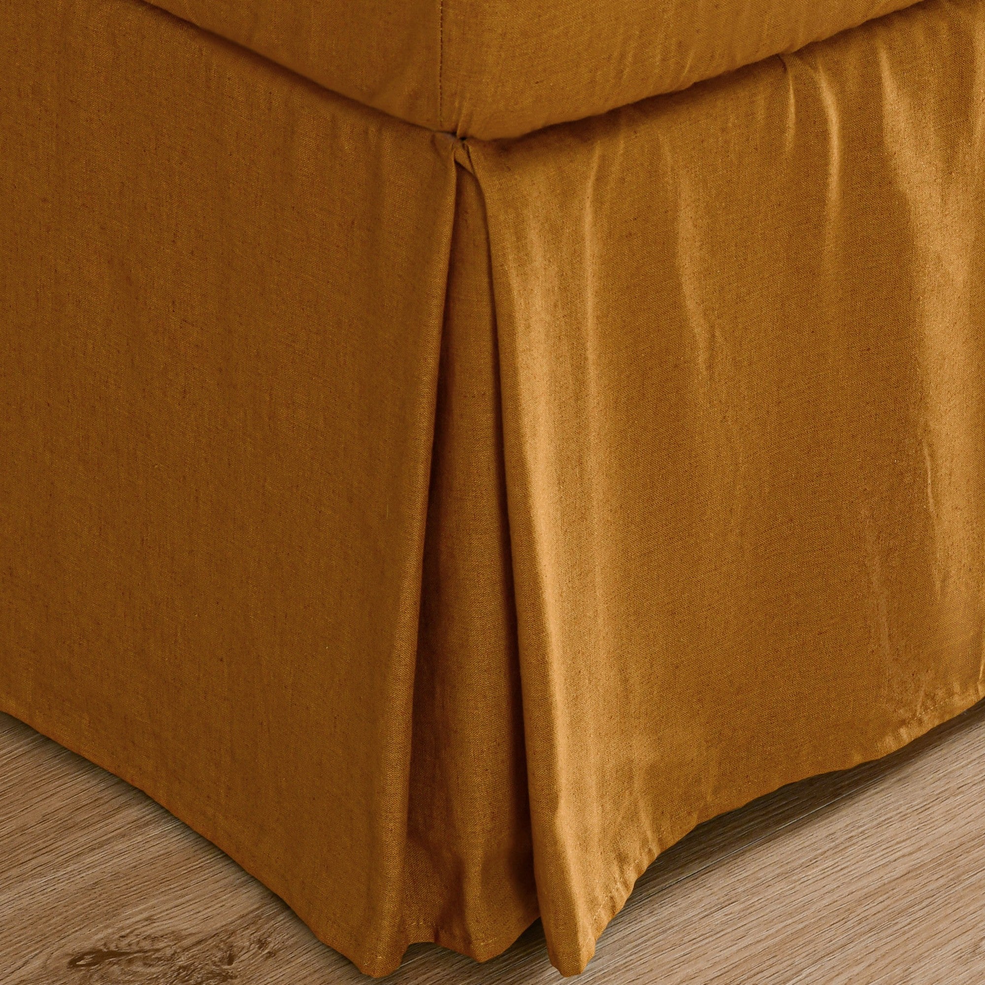 Rust Linen Cotton Pleated Valance | Dreamaker Bedskirts & Bedbase Covers