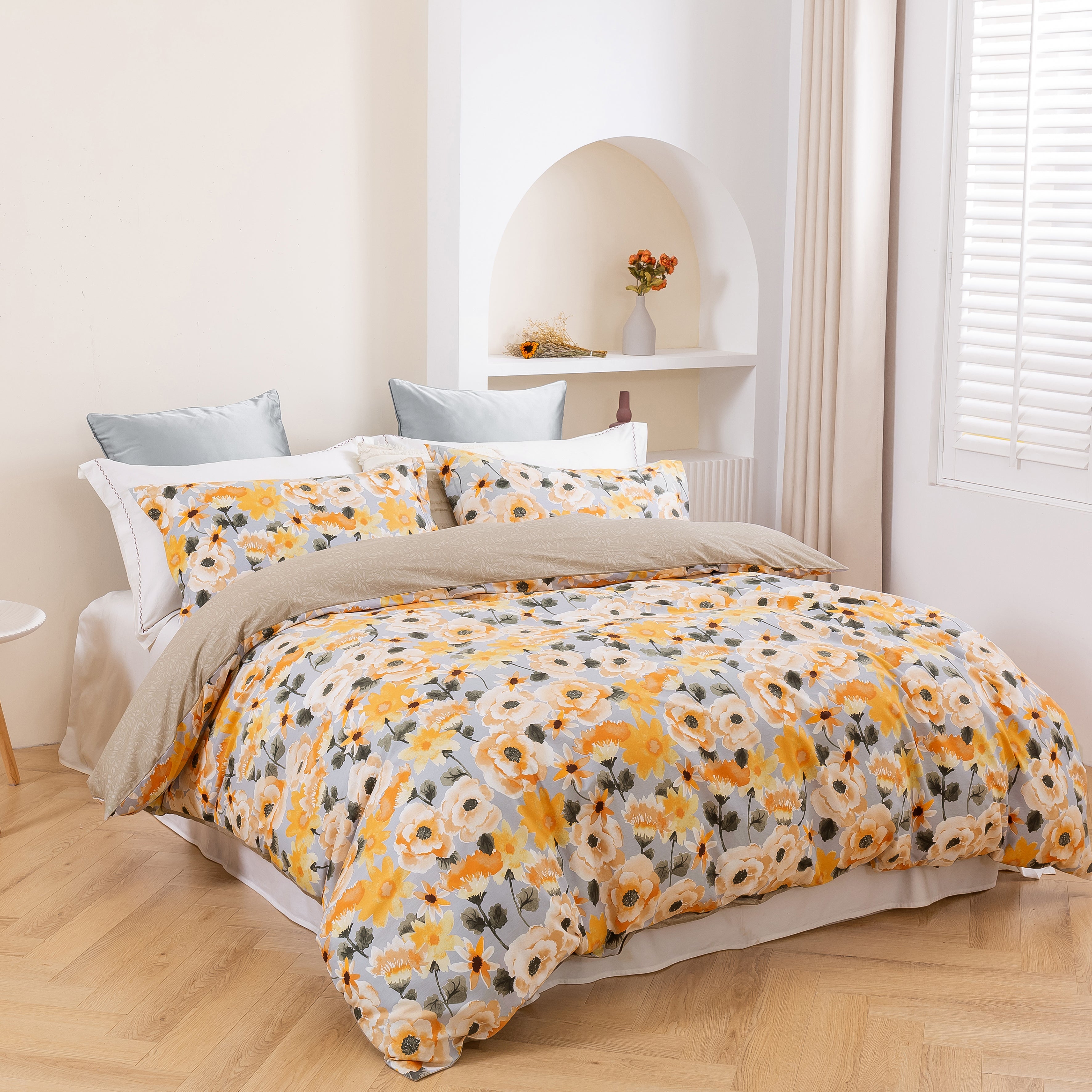 Marigold 100% Cotton Reversible Quilt Cover Set – Dreamaker